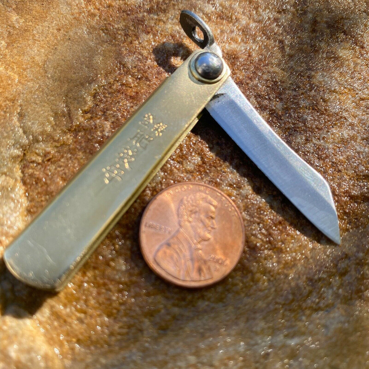 HIGONOKAMI FRICTION FOLDING JAPANESE KNIFE 1.5"REVERSE TANTO BLADE, BR ...